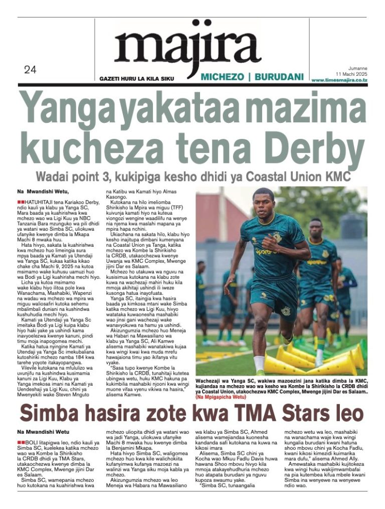 HAYA HAPA MAGAZETI YA LEO JUMANNE MACHI 11,2025 - New Times Tanzania